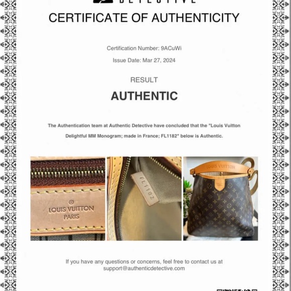 Louis Vuitton | Bags | Certificate Of Authentication | Poshmark